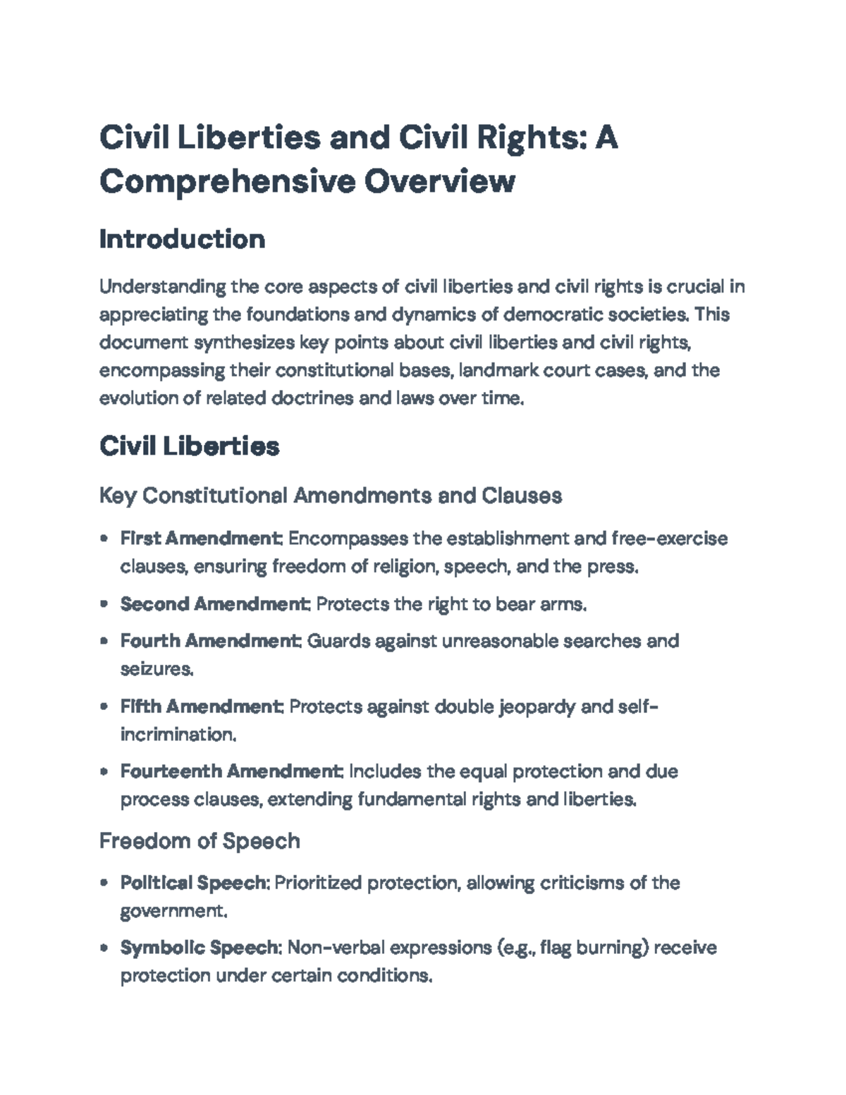 Civil Liberties and Civil Rights: Comprehensive Overview & Analysis ...