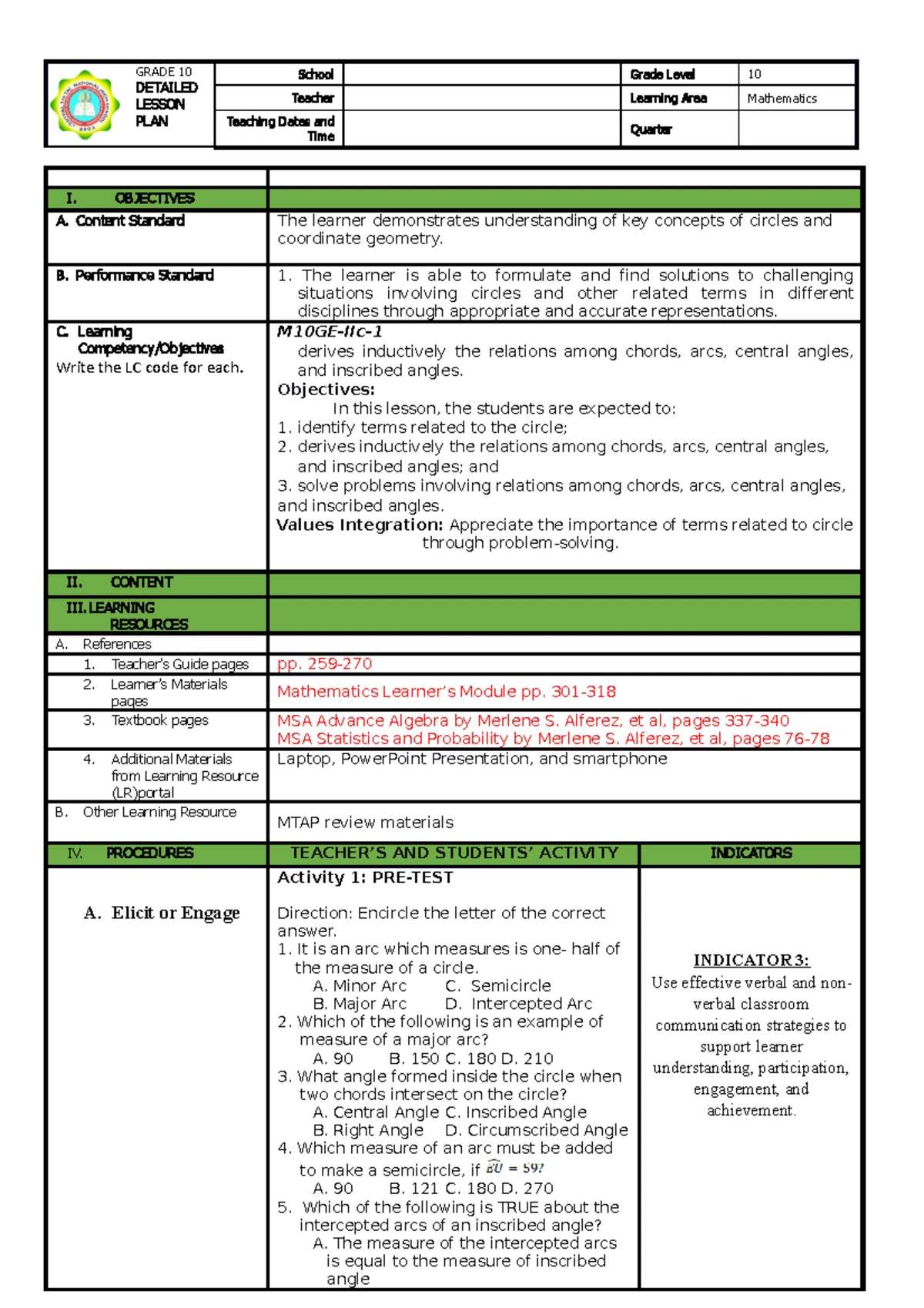 Detailed-Lesson-Plan-One-to-One-Function-and-Inverse-Function CO-1 ...
