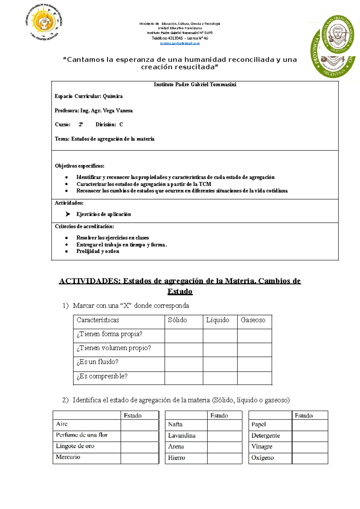 Química 2º - Estados de Agregación de la Materia y Cambios de Estado ...