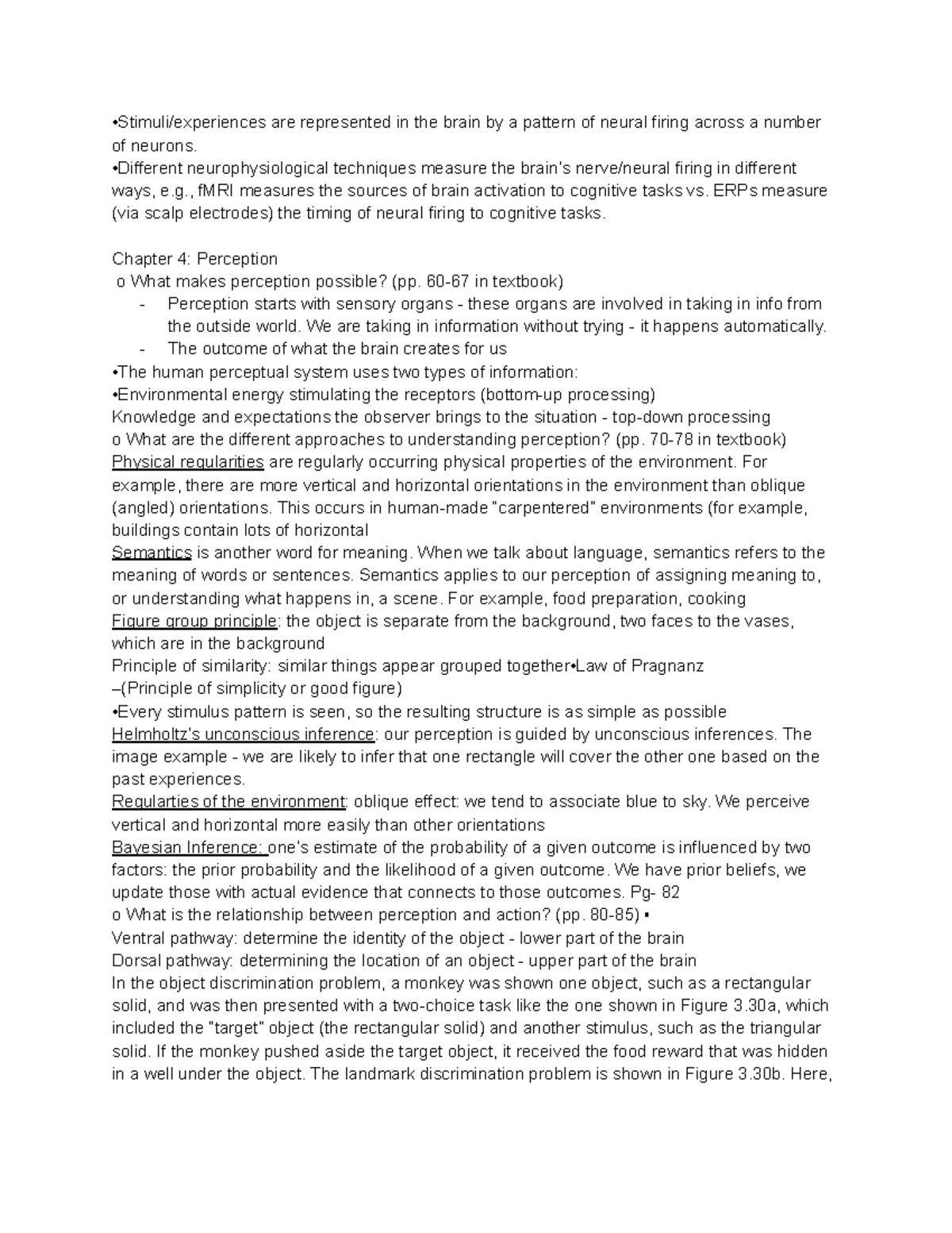 Chapter 3 - Midterm Learning Objectives on Perception and Attention ...