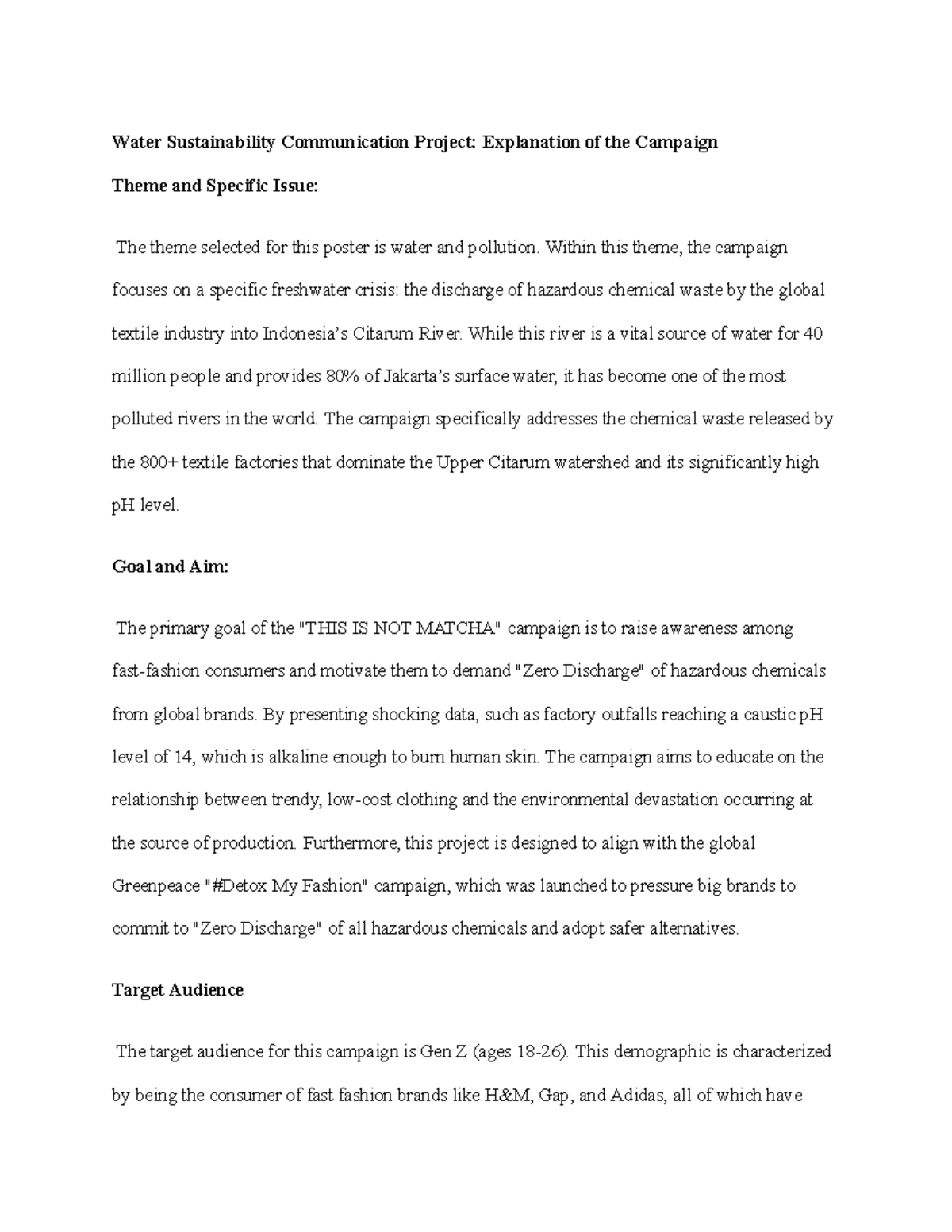 Water Sustainability Comm Project: Citarum River Pollution Awareness ...