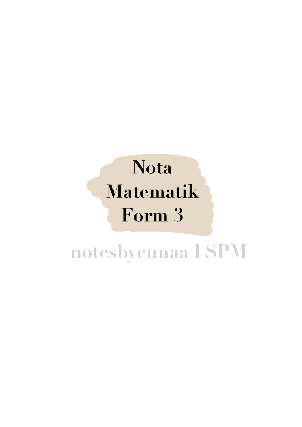 Nota Matematik Form 3: Indeks dan Operasi Asas SPM - Studocu