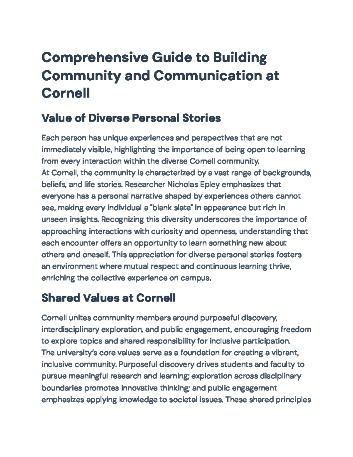 Comprehensive Guide to LARA Communication Framework at Cornell - Studocu