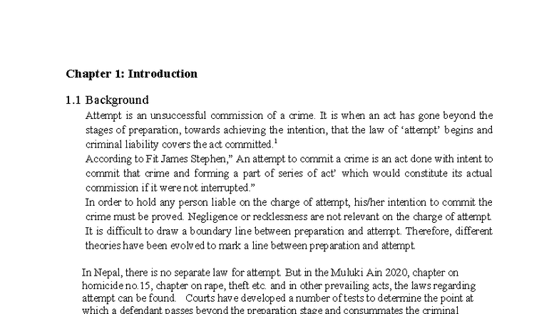 Criminal Law (CL 101): Theories of Attempt and Case Analysis - Studocu