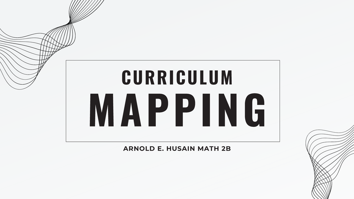 Final Curriculum Mapping Presentation for MATH 2B - Studocu