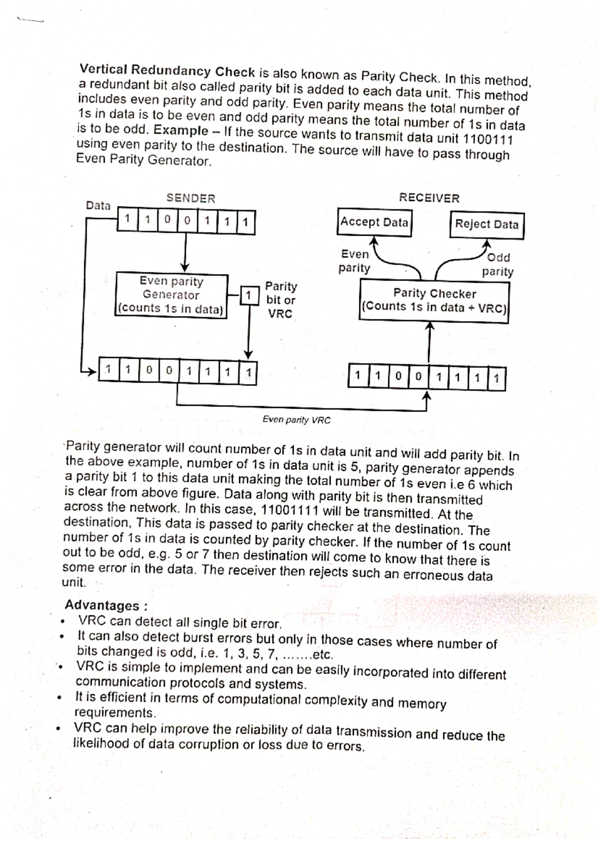 VRC & LRC Error Detection Methods Explained: Key Concepts & Examples - Studocu