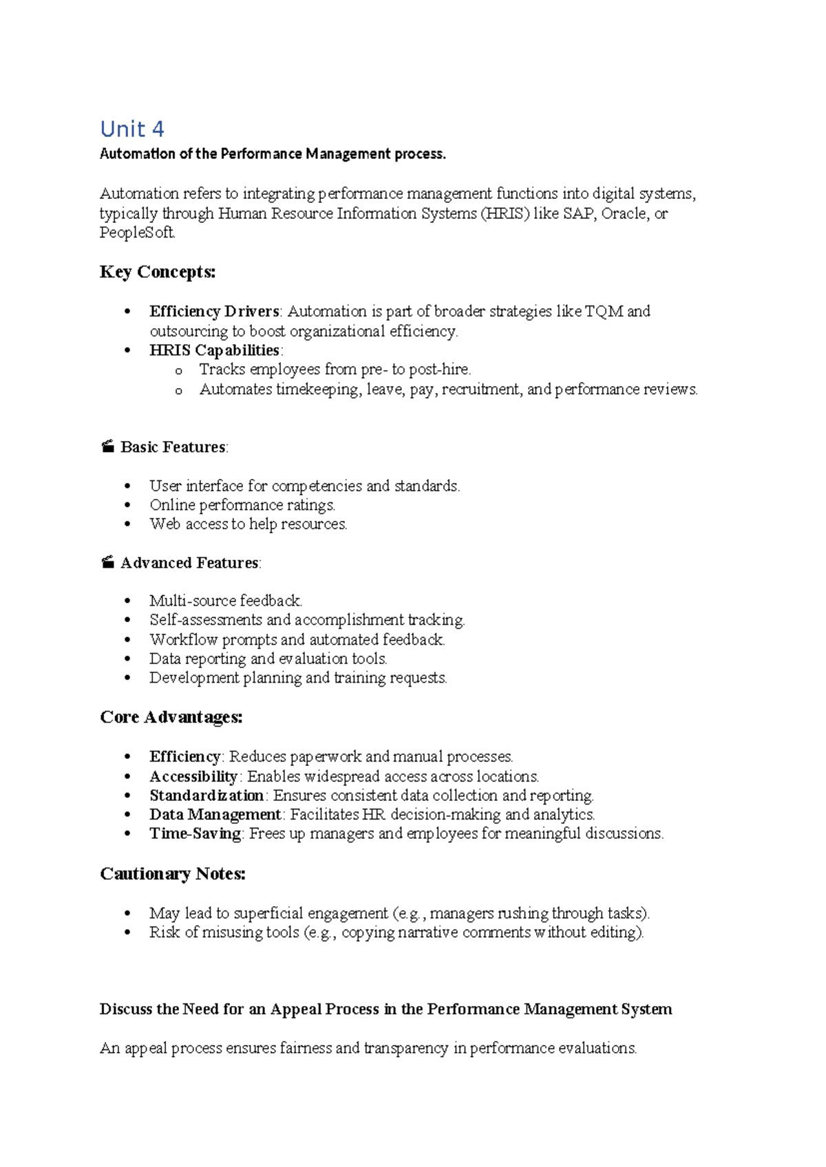 EPFM Unit 4-5: Automation & Performance Management Strategies - Studocu