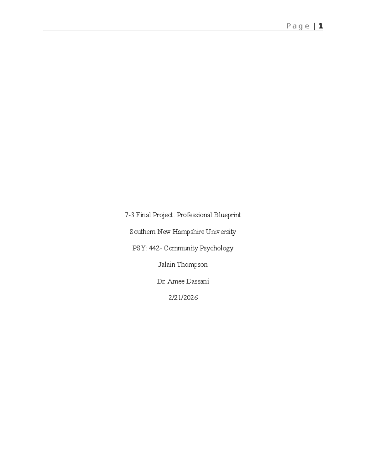 PSY Final Project: Community Psychology Blueprint by Jalain Thompson ...