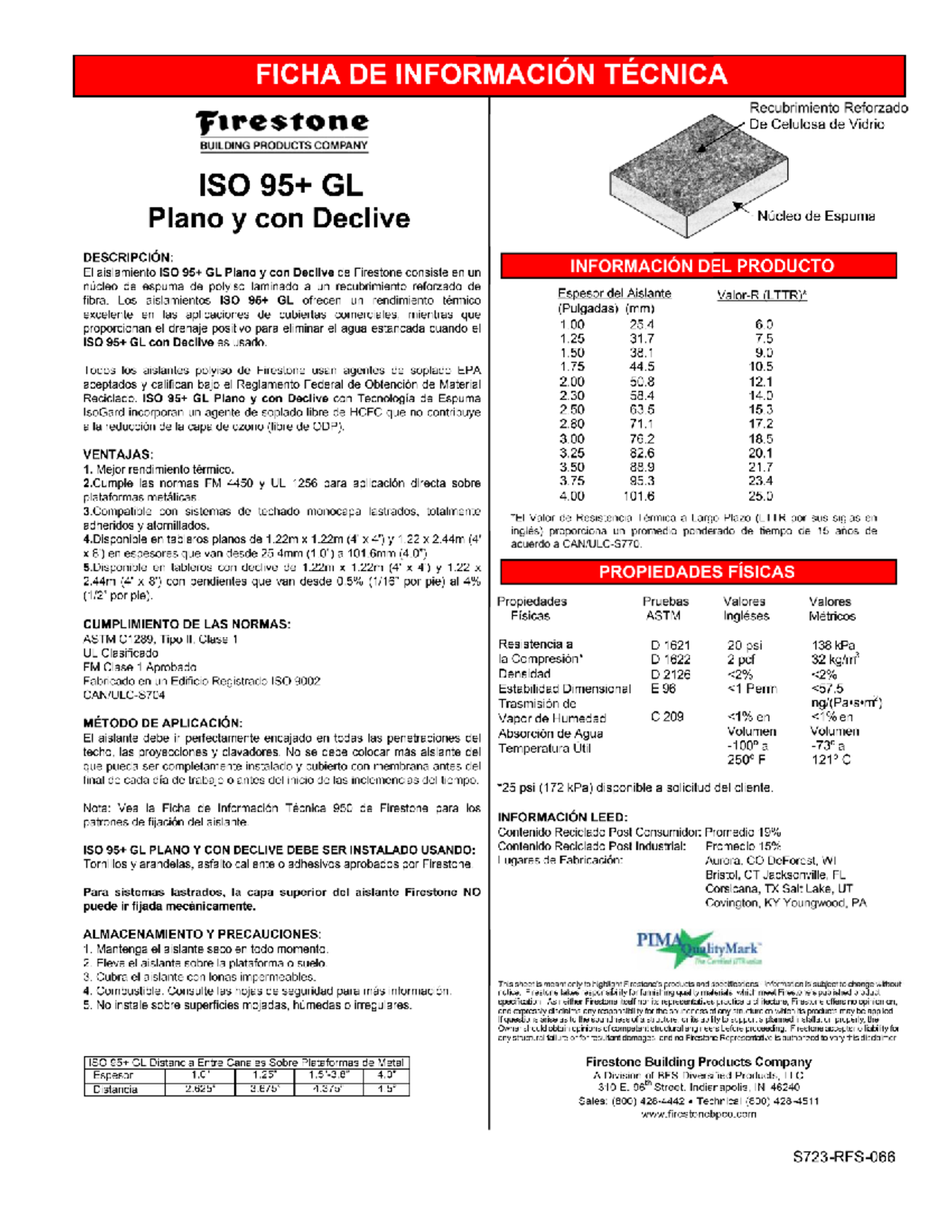 Aislante ISO GL Plano y con Declive - Ficha Técnica Firestone - Studocu