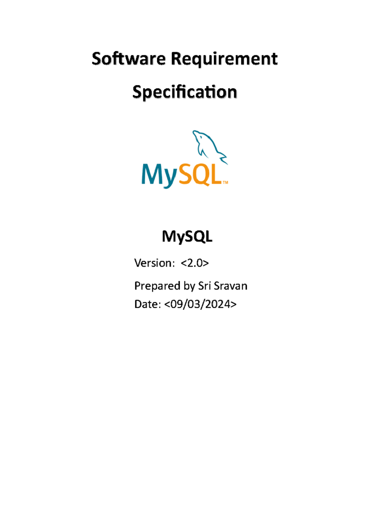 MySQL SRS Documentation(upto requirement analysis) - Software ...