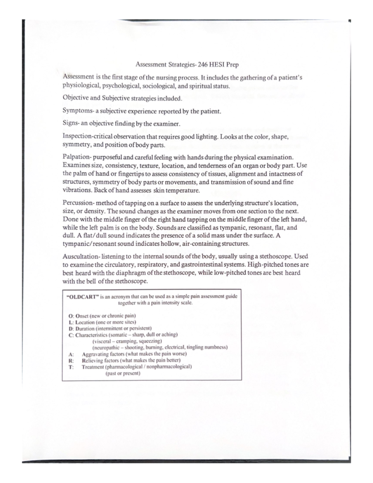 Assessment Strategies for Nursing: 246 HESI Prep Guide - Studocu