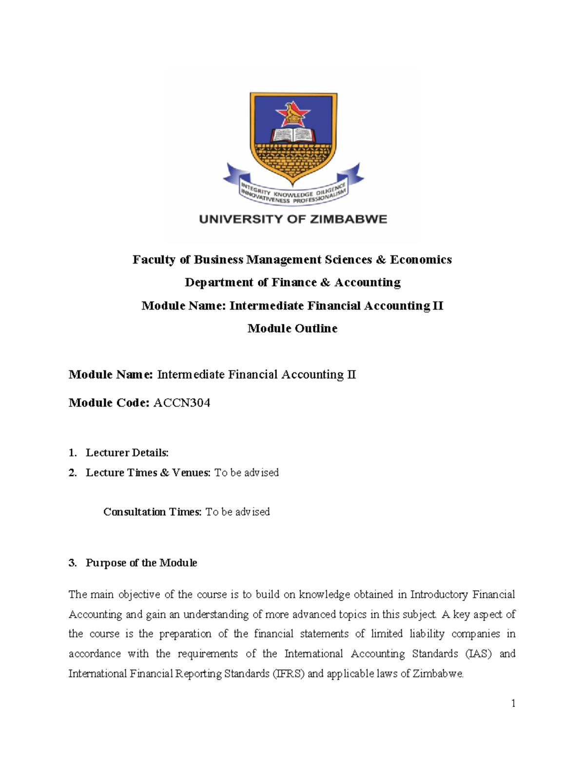 Module Outline: Intermediate Financial Accounting II (ACCN) Summary ...