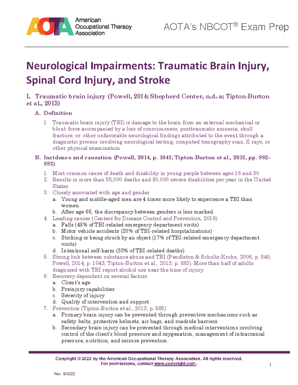 AOTA’s NBCOT® Exam Prep: Occupational Therapy for TBI and SCI Recovery ...
