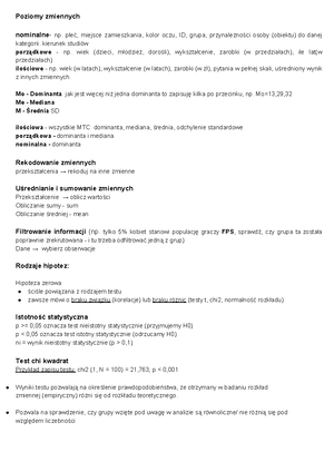 Skośność i kurtoza - statystyka - Skośność (I) • Skośność jest miarą ...