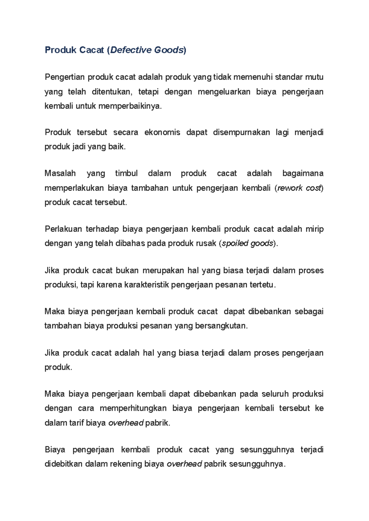 Produk Cacat (Defective Goods) - Produk Cacat (Defective Goods ...