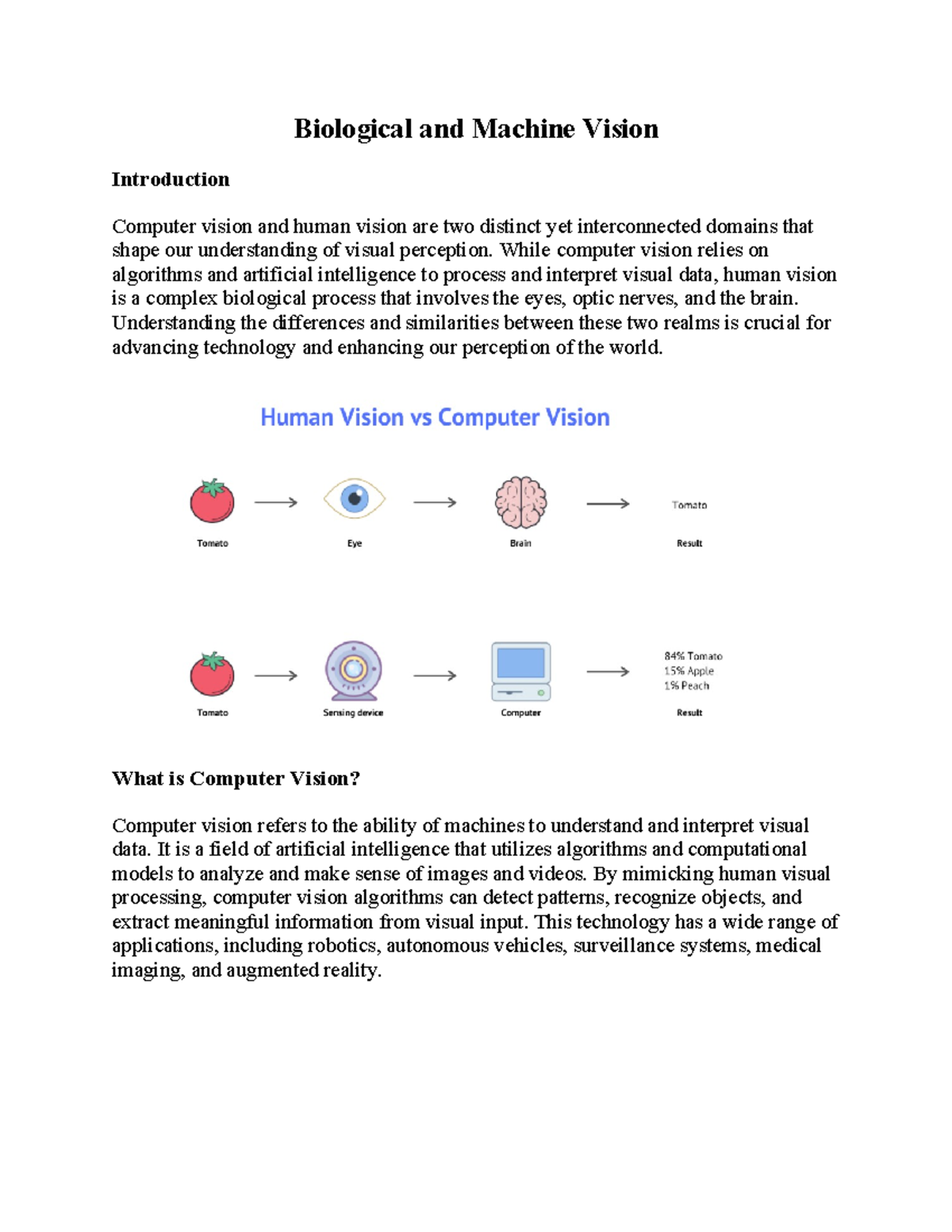 DLT-UNIT-II: Overview of Biological Vision vs. Machine Vision - Studocu