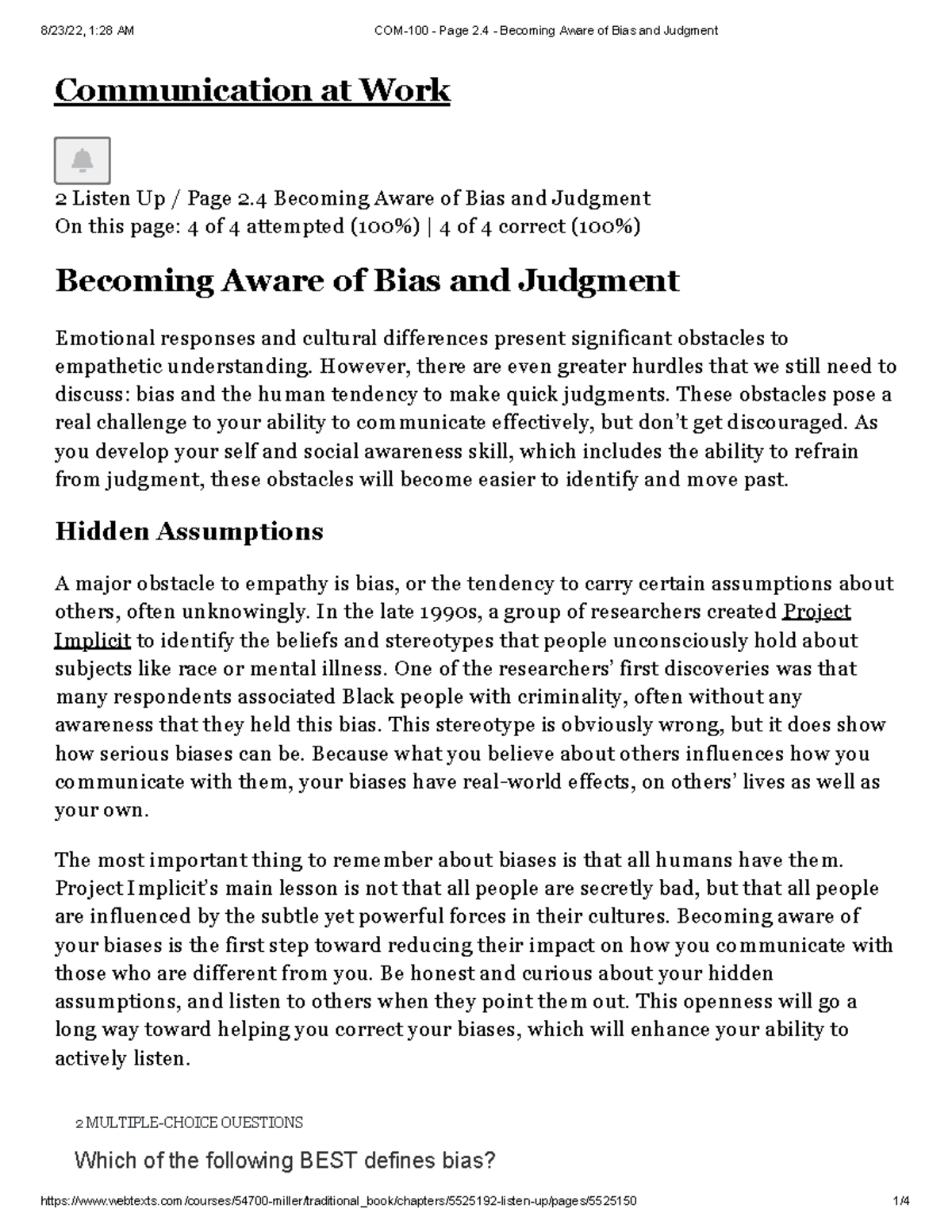 COM-100 - Page 2.4 - Becoming Aware of Bias and Judgment ...