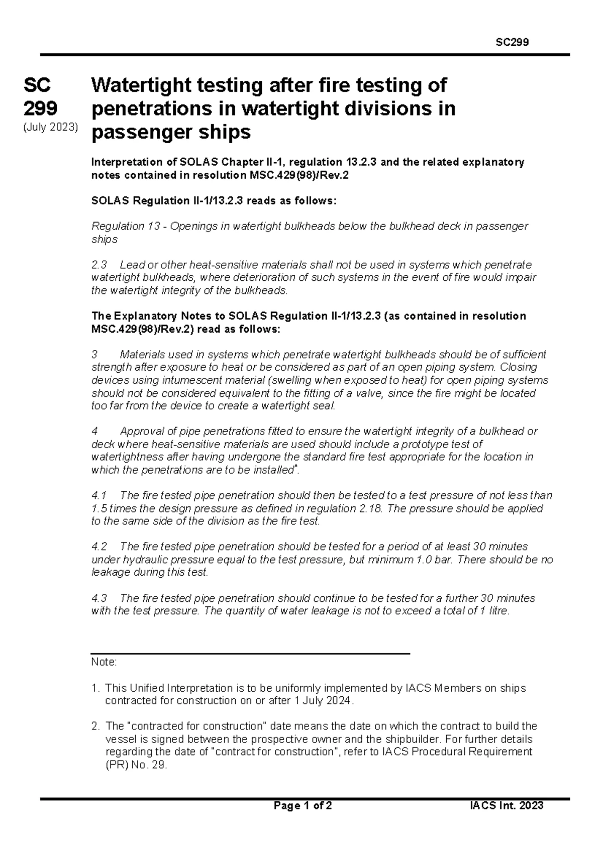 IACS Rec. 2021 No.47: Shipbuilding & Repair Quality Standards (Rev.10) - Studocu