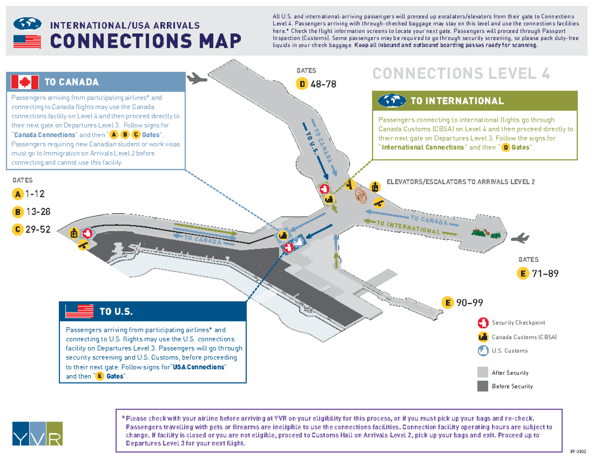 Intl Arrivals Connections Map - YVR Oct 22 Final Guide - Studocu
