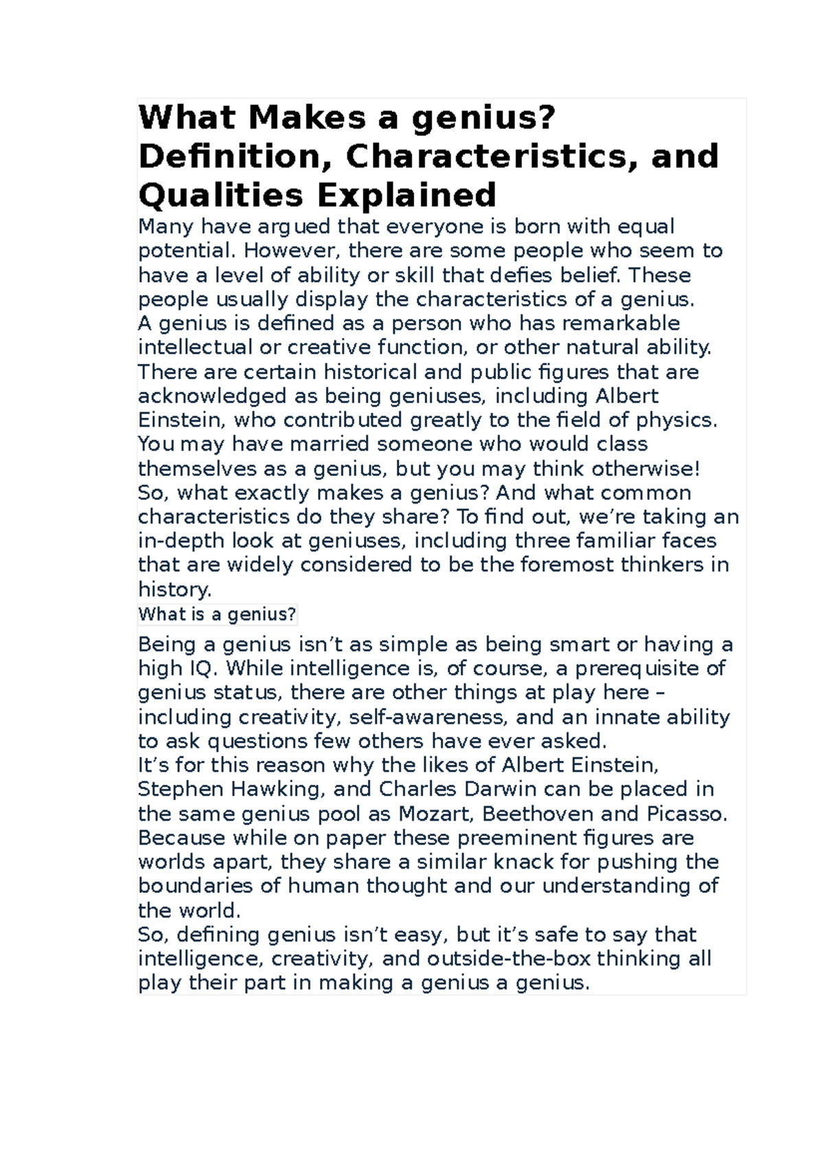 Genius - ádasdasd - What Makes a genius? Definition, Characteristics ...