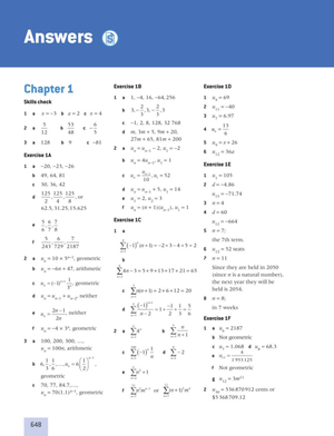 Math AA Formula Booklet - © International Baccalaureate Organization ...