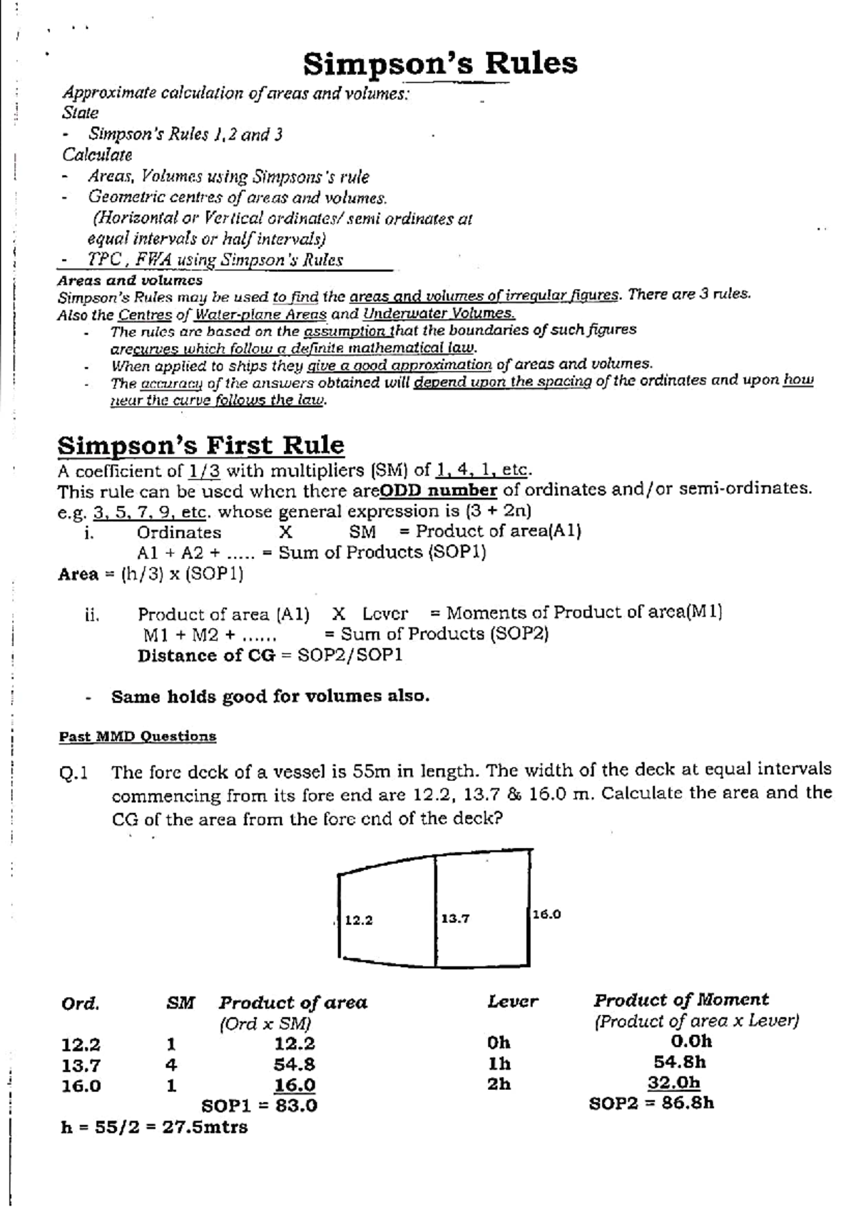 Numerical Methods for Area and Volume Calculations: TPC, FWA, and ...