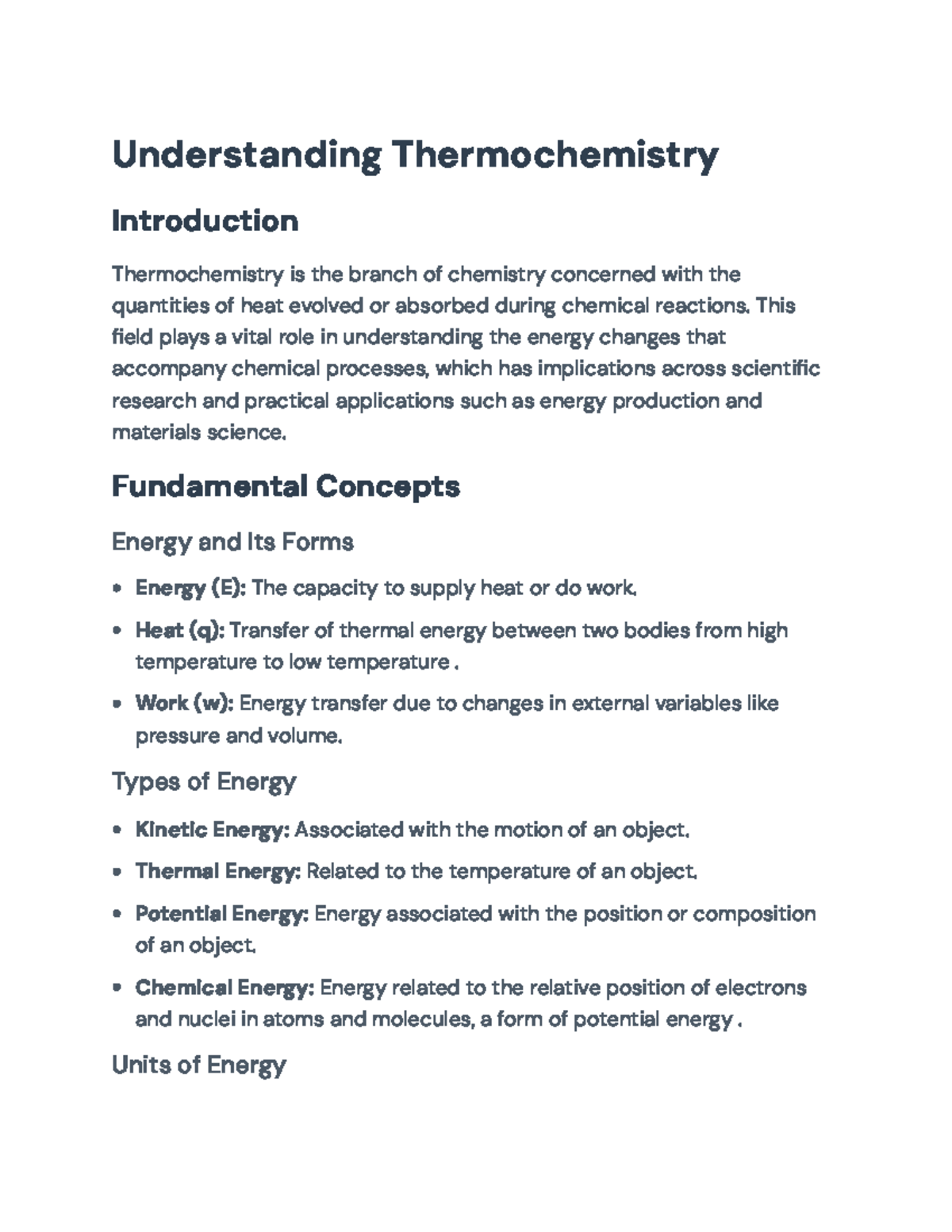 Understanding Thermochemistry: Principles and Applications in Chemistry ...