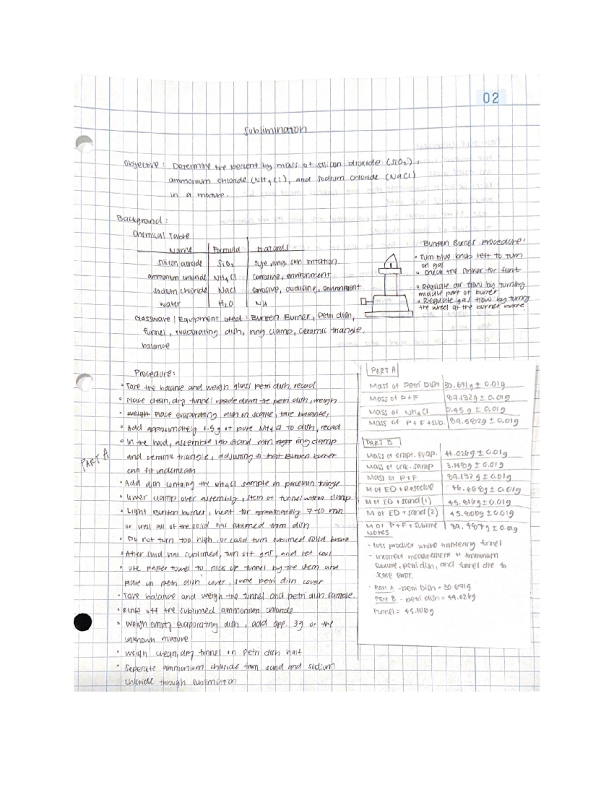 JMY Sublimation - Lab Report - 02 Sublimination objective Determine the ...