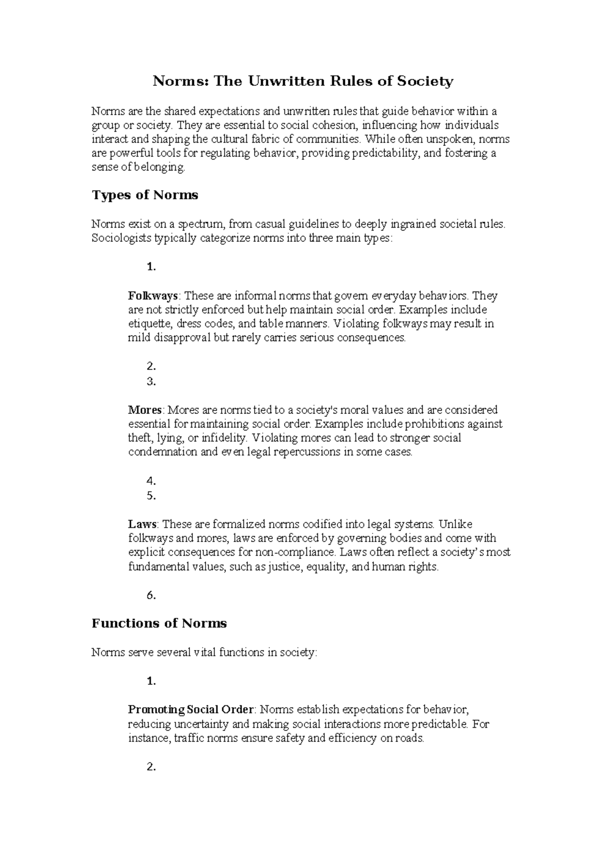 Norms - abcdefghijklmnopqrstuvwxyz - Norms: The Unwritten Rules of ...