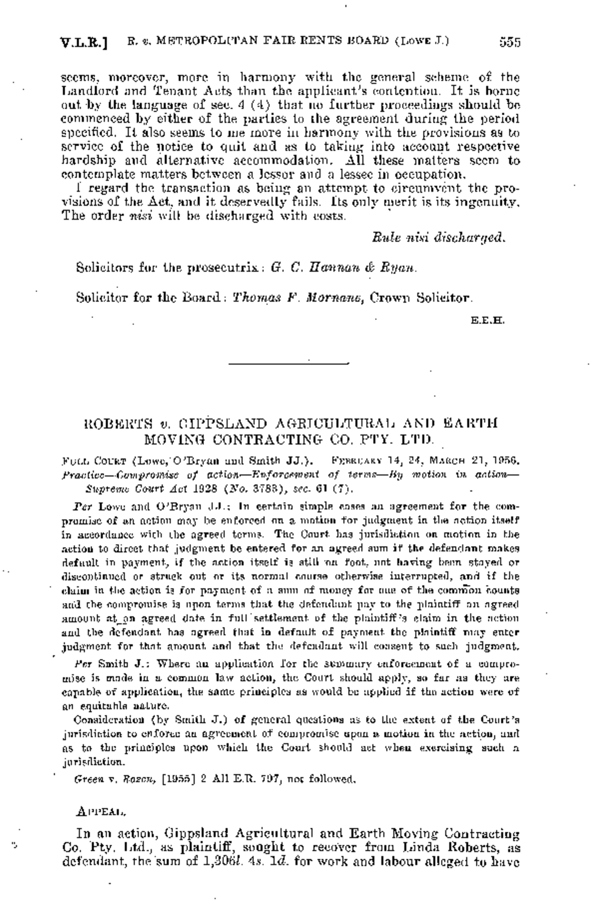 Case Study: Roberts v Gippsland Agricultural & Earth Moving Contracting ...