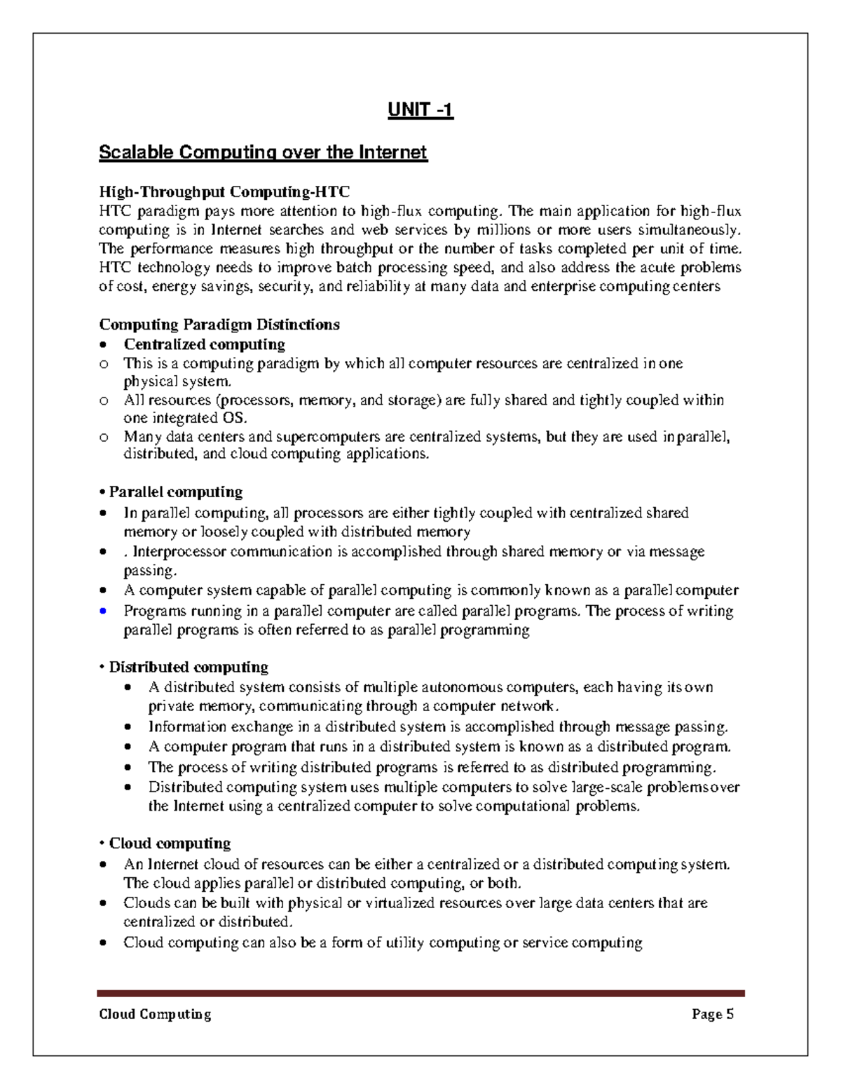 Cloud Computing (1)-5-15 - UNIT - 1 Scalable Computing over the ...