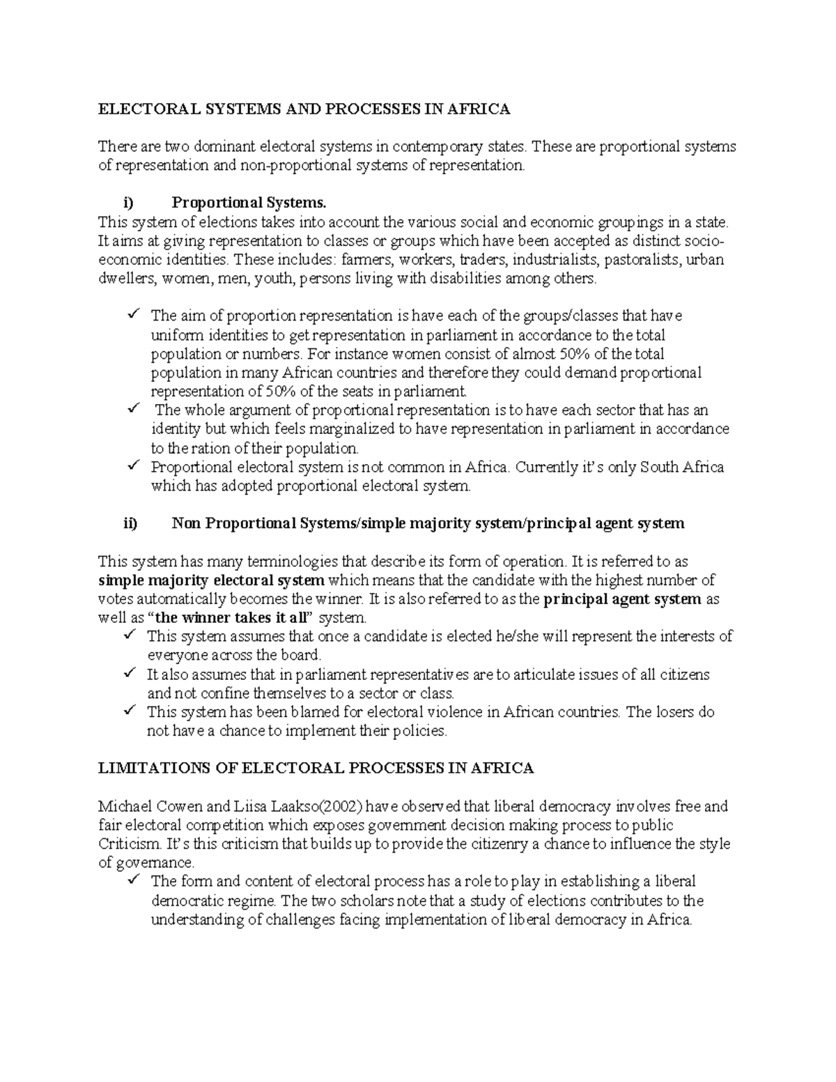 Electoral Systems and Processes in Africa: A Comprehensive Overview ...