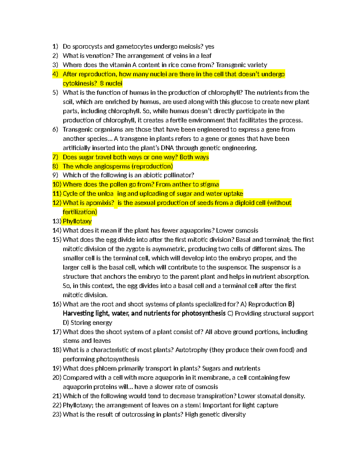 Bio 101 Midterm Practice: Key Concepts and Questions - Studocu