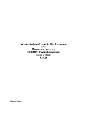 Module 4 HEAD TO TOE Rubric - NURSING 2180 MODULE 4 HEAD TO TOE: INTEGUMENTARY, MUSCULOSKELETAL ...