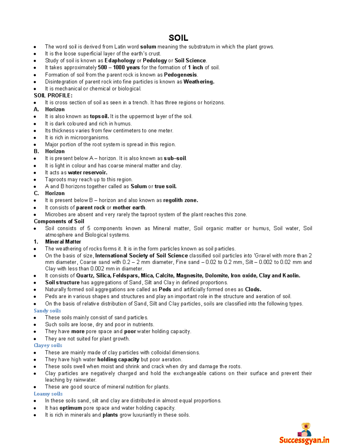 SOIL - SOIL - SOIL The word soil is derived from Latin word solum ...