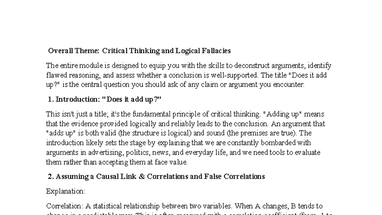 Critical Thinking & Logical Fallacies: A Comprehensive Guide (Course ...