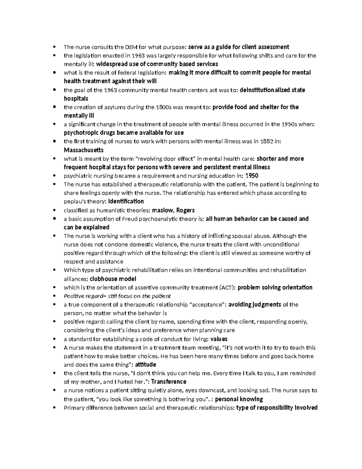 EXAM practice questions - The nurse consults the DSM for what purpose ...