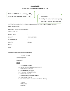 Student Guide for Completing CSEC History SBA - NATIONAL LIBRARY OF ...