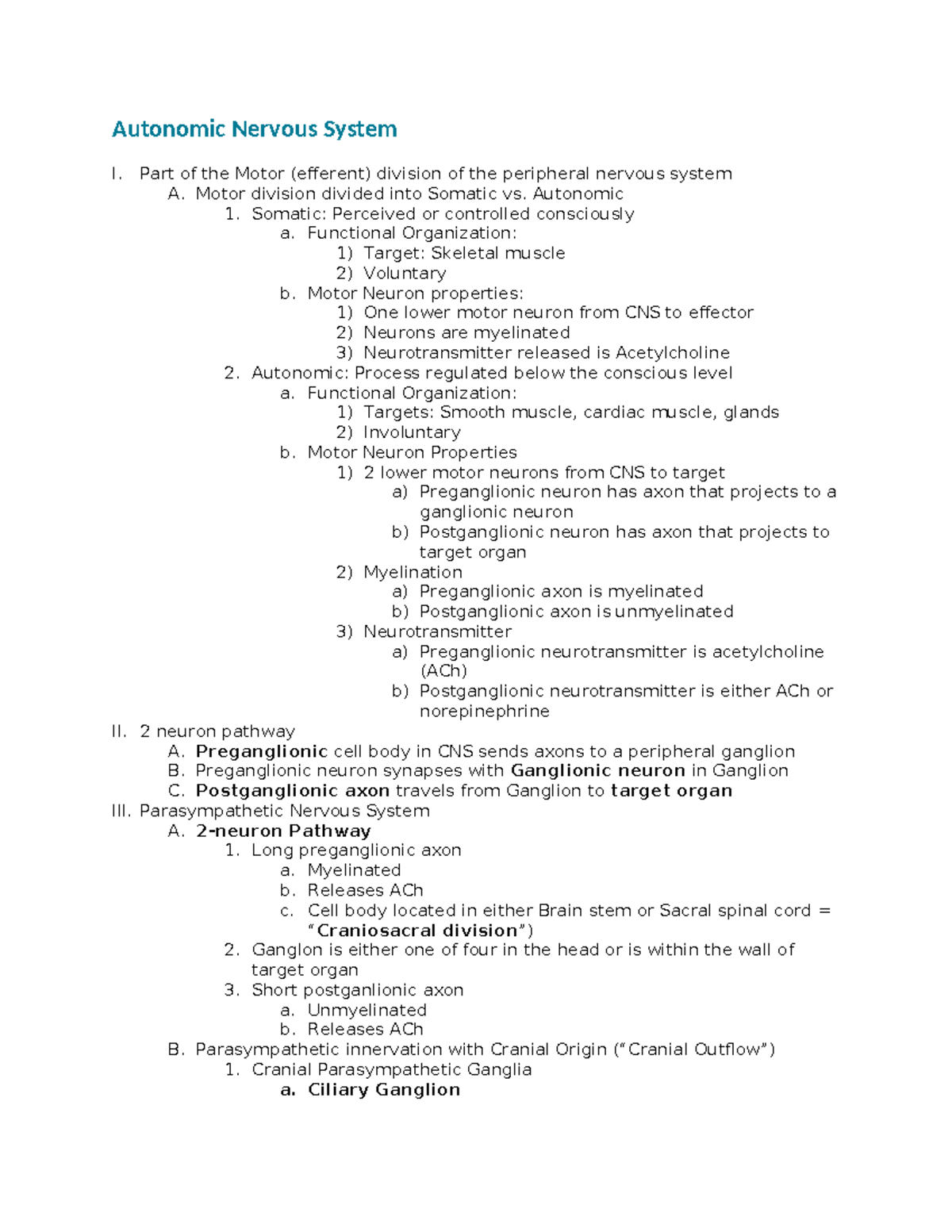 Autonomic Nervous System Overview: Structure and Function - Autonomic ...