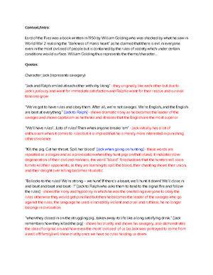 Lord of the Flies Ralph Quotes + Analysis - Character: Ralph ...