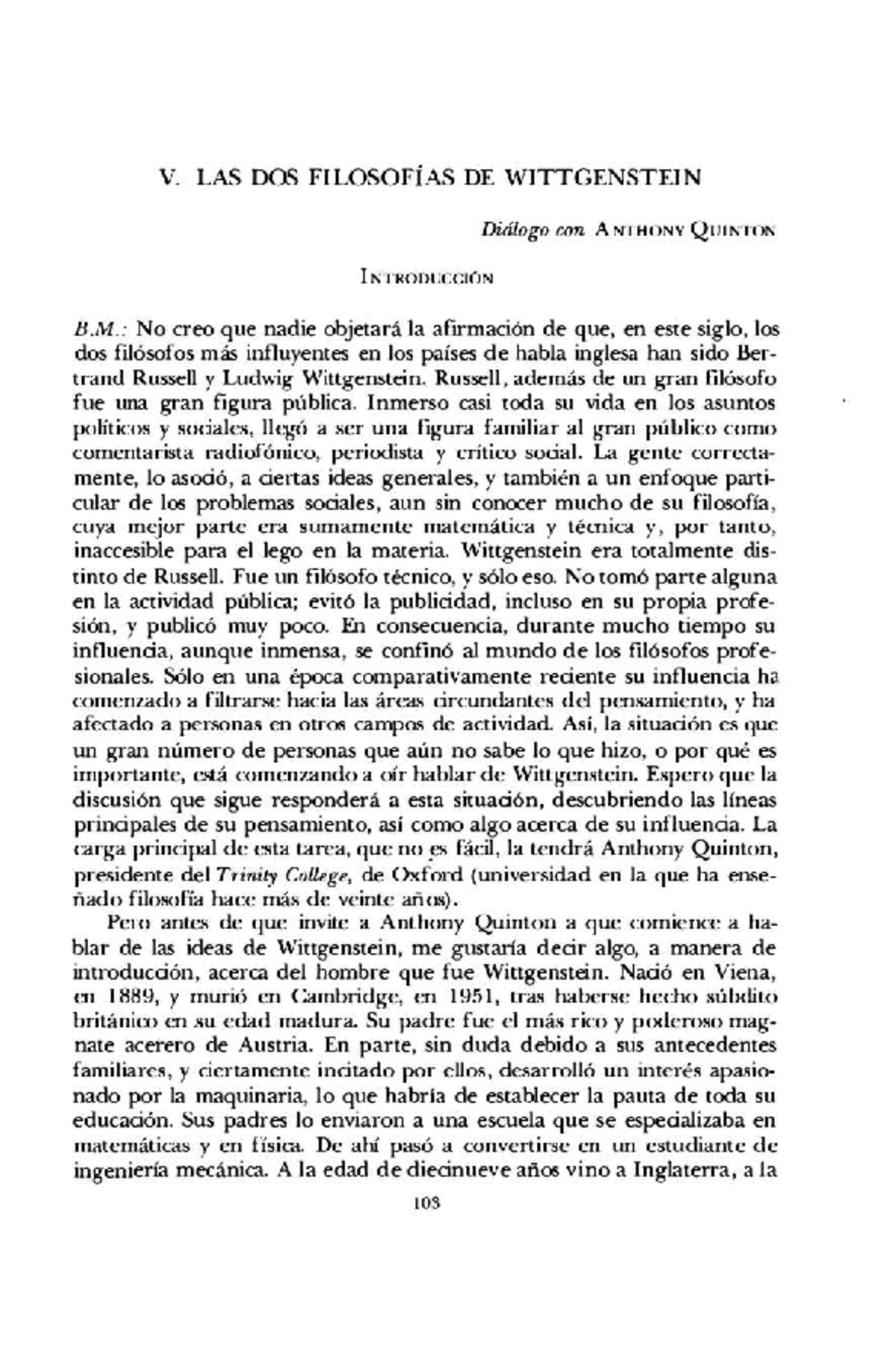 Las dos filosofías de Wittgenstein: Diálogo con Anthony Quinton (pp ...