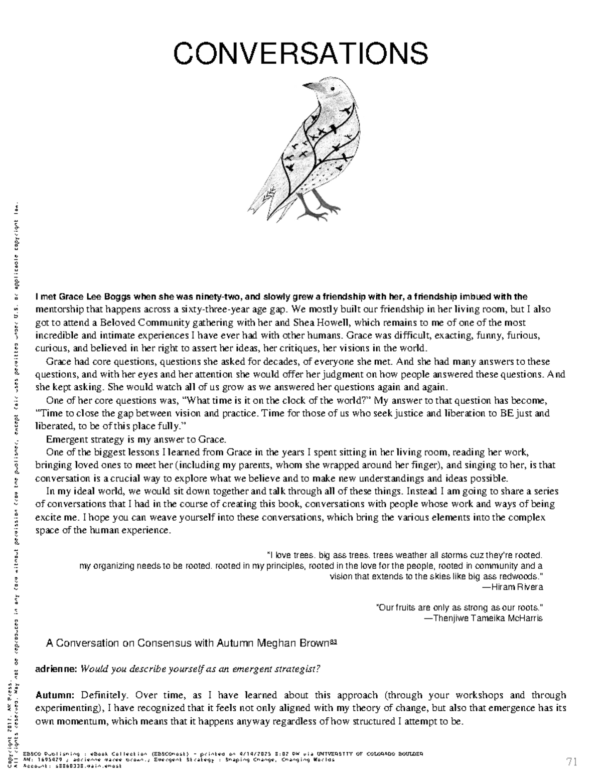 Emergent Strategy: Conversations on Change and Collective Action - 71 ...