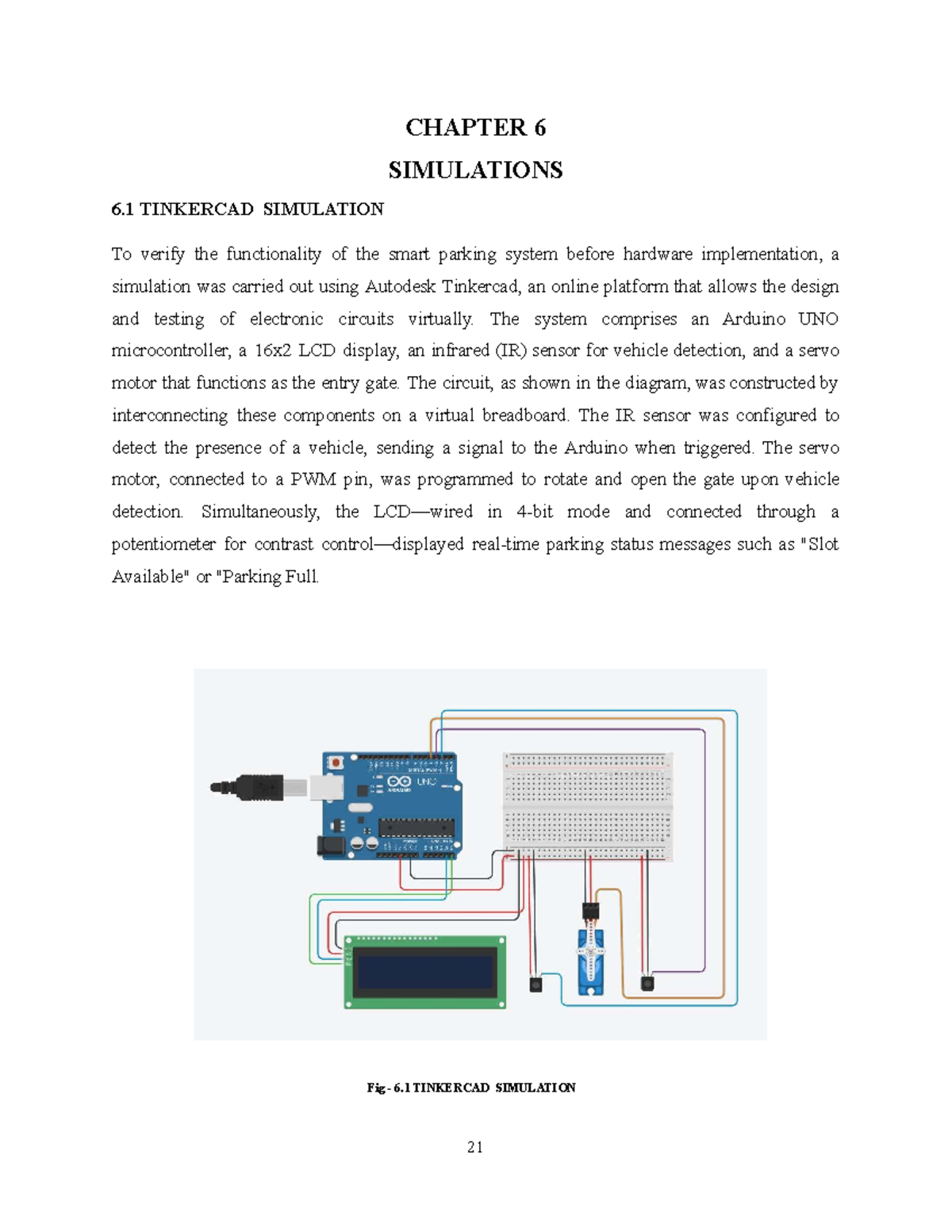 CHAPTER 6: TINKERCAD SIMULATION OF SMART PARKING SYSTEM - Studocu
