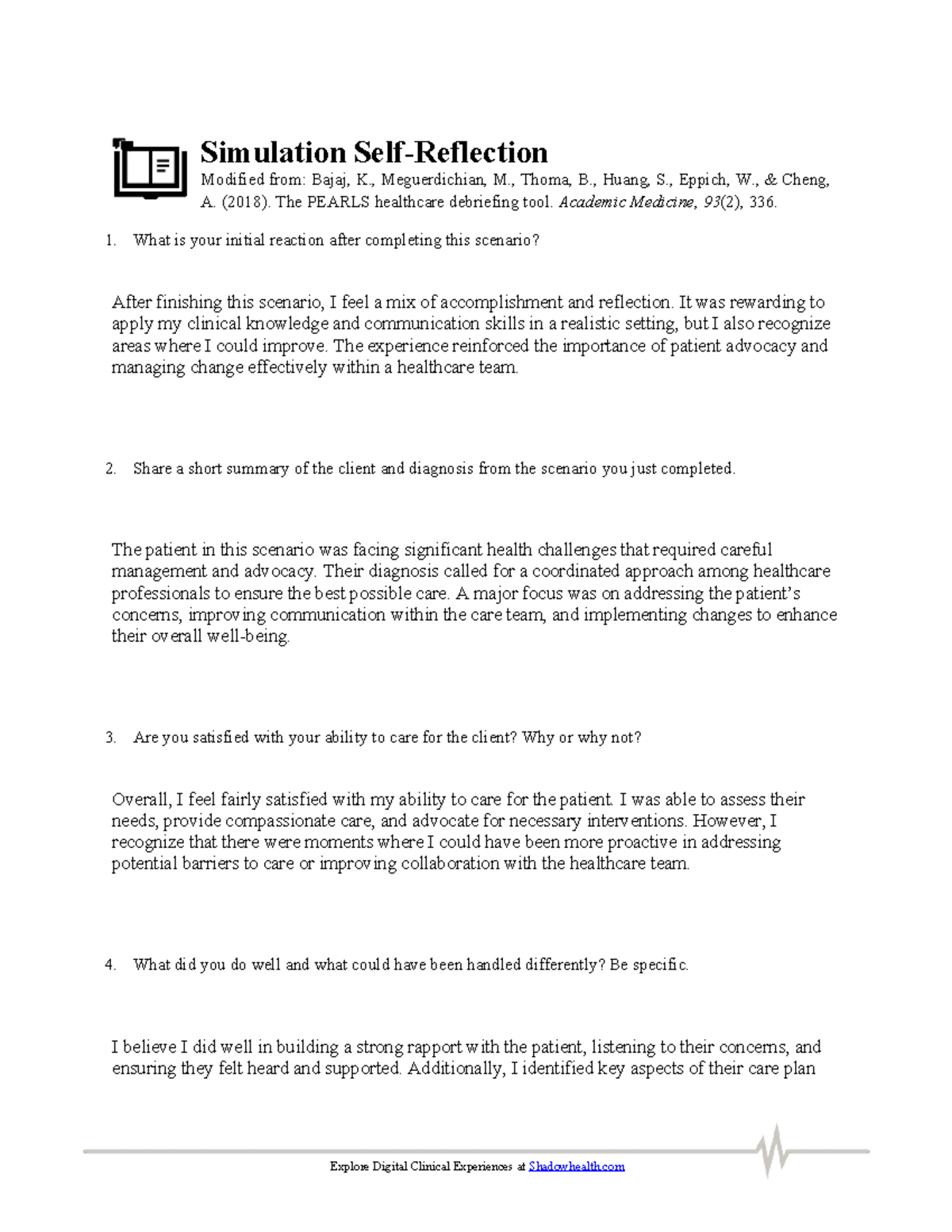 Shadow Health - Change Management & Patient Advocacy Simulation ...