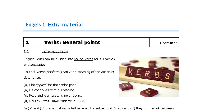 English for Business 1: Extra Material on Verbs (2025-2026) - Studocu