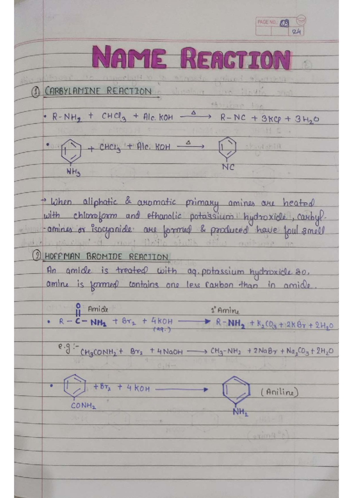 Name Reactions in Organic Chemistry - CHM101 Lecture Notes - Studocu