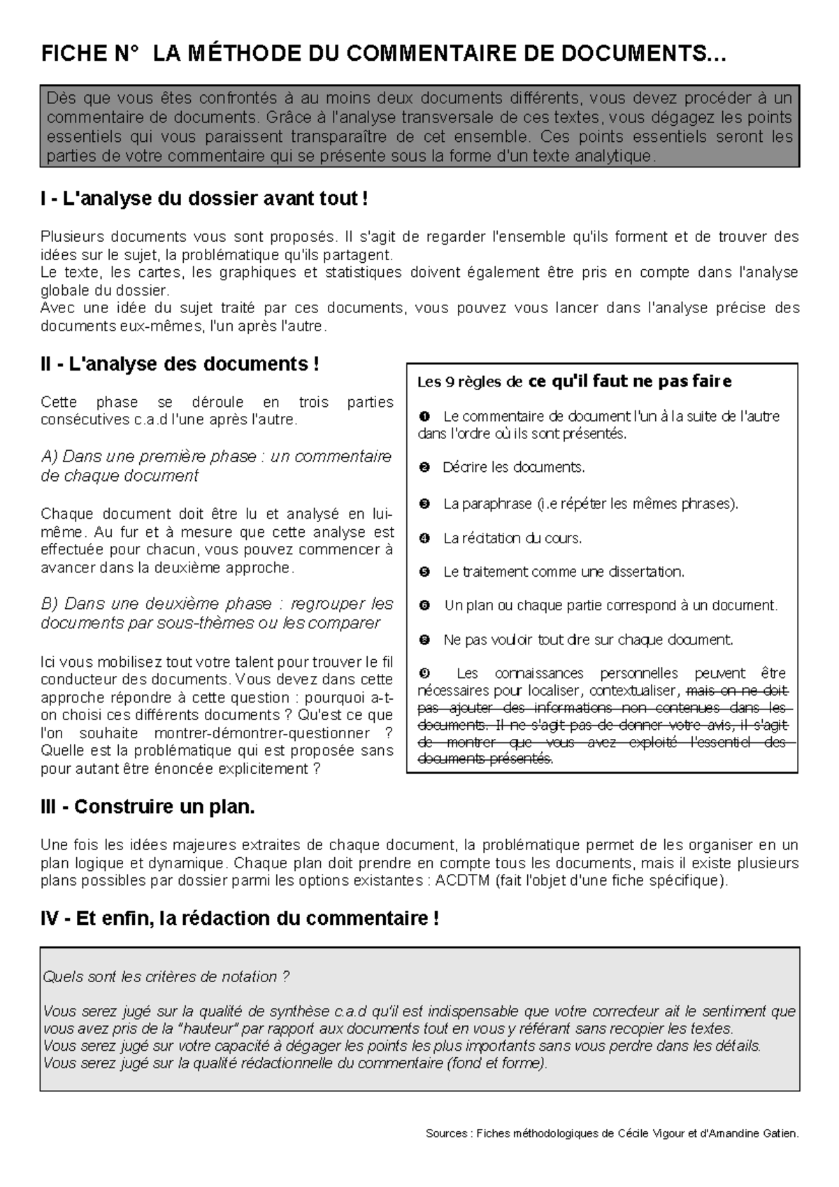 LA Methode DU Commentaire DE Documents - FICHE N° LA MÉTHODE DU COMMENTAIRE DE DOCUMENTS... Dès ...