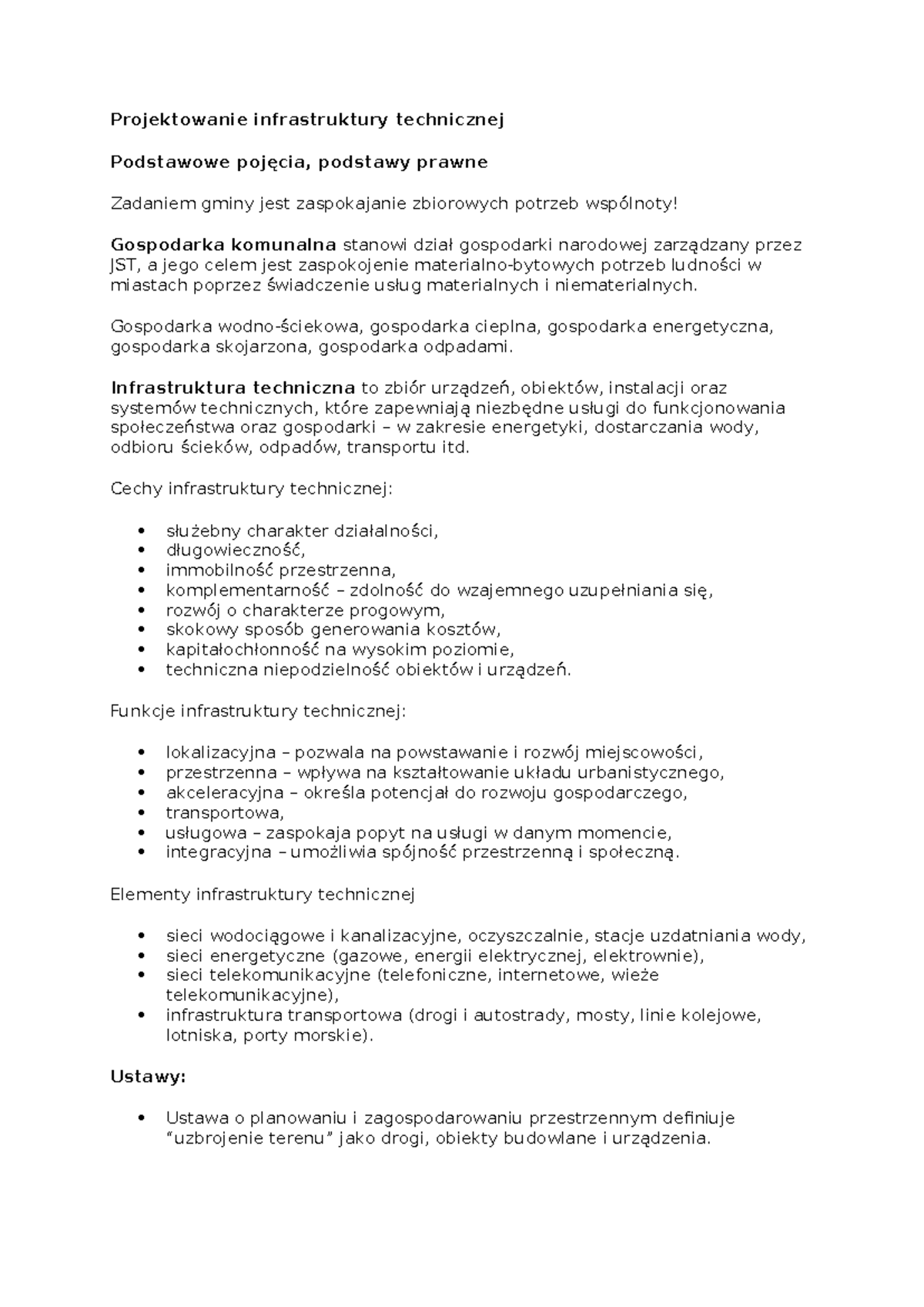 Notatka z wykładu: Projektowanie infrastruktury technicznej (Kurs: INF ...