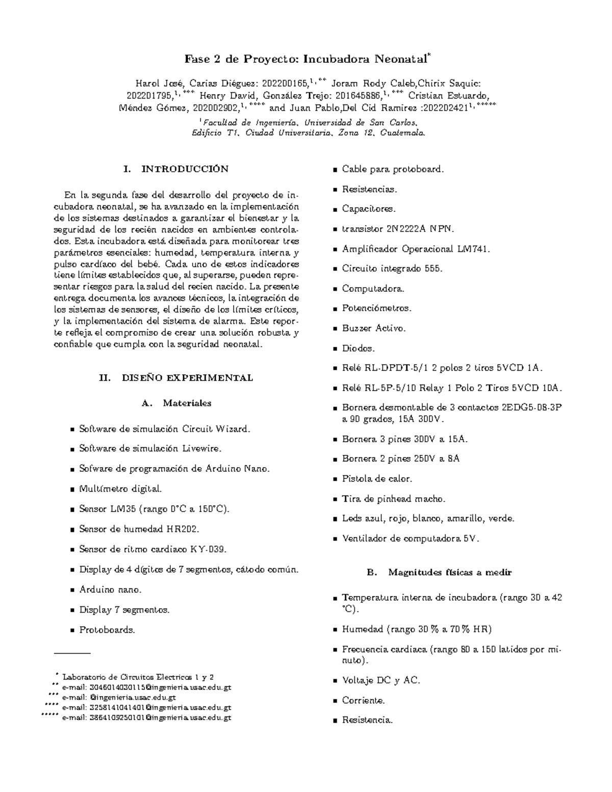 LAB C2 FASE 2 Incubadora Neonatal - Fase 2 de Proyecto: Incubadora ...