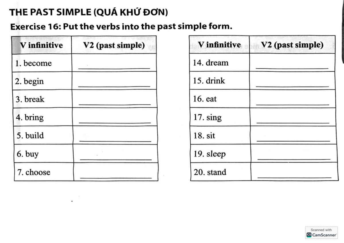 THE PAST SIMPLE EXERCISES (ENG 101) - Studocu